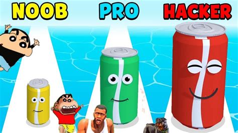 NOOB VS PRO VS HACKER JUICE RUN WITH SHINCHAN CHOP YouTube