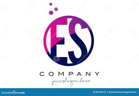 Es E S Circle Letter Logo Design With Purple Dots Bubbles Stock Vector Illustration Of Idea