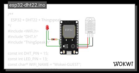 Esp32 Dht22 Thingspeak Pip Wokwi Esp32 Stm32 Arduino Simulator