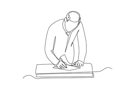 Premium Vector Continuous One Line Drawing Man Who Registered For The Ballot For General