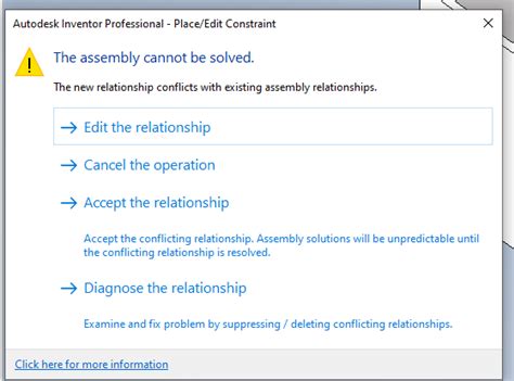 Solved Constraint Issues The Assembly Cannot Be Solved Autodesk Community