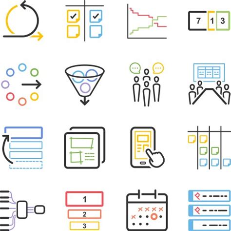Scrum Agile Process Workflow With Stages Vector Image