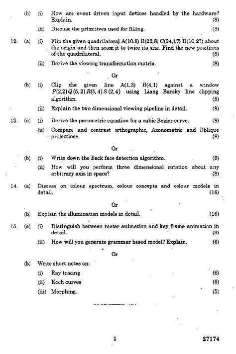 Cs Computer Graphics Nov Dec Past Question Paper University