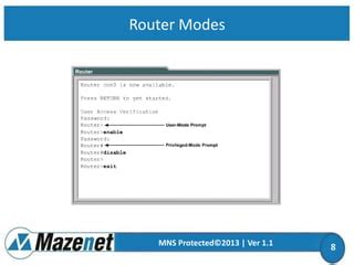 Cisco Router Modes PPTX Computer Networking Computing