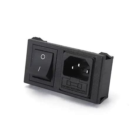 IEC C14 Ac Power Connector Socket With Fuse And Switch For Industrial Machine Male Adapter