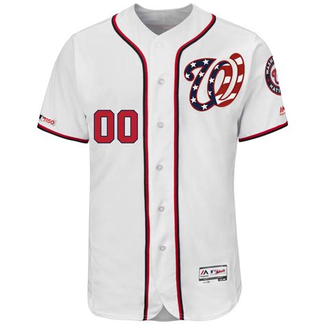 Mens Washington Nationals Majestic White Flex Base Authentic Custom Jersey