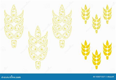 Rice Vector Mesh Carcass Model And Triangle Mosaic Icon Stock Vector Illustration Of Item