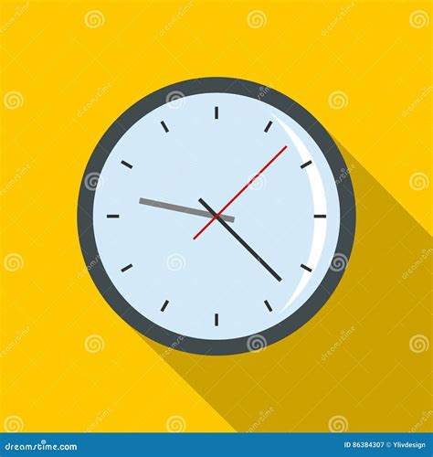 Round Analog Clock Face Icon Flat Style Stock Vector Illustration Of