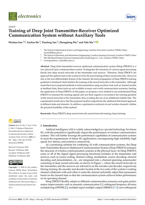 Pdf Training Of Deep Joint Transmitter Receiver Optimized Communication System Without