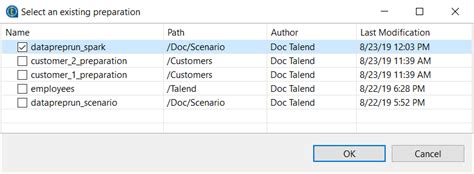 Accéder à La Préparation Depuis Talend Data Preparation Aide