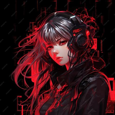 Premium Photo The Beautiful Girl With A Cold Face Has Short Red Hair And Looks Like A Robot Girl