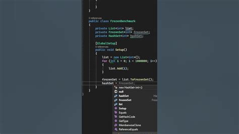 C Performance Optimization Frozenset Vs Hashset Benchmark Csharp
