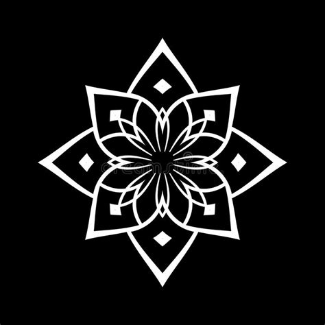 Abstract Geometric Design Element Radial Symmetrical Square Pattern Stock Illustration