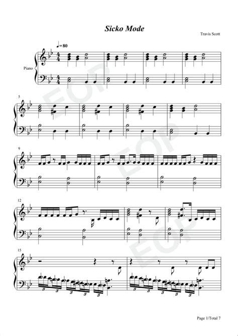 Travis Scott Drake Sicko Mode Sheet Music Downloads