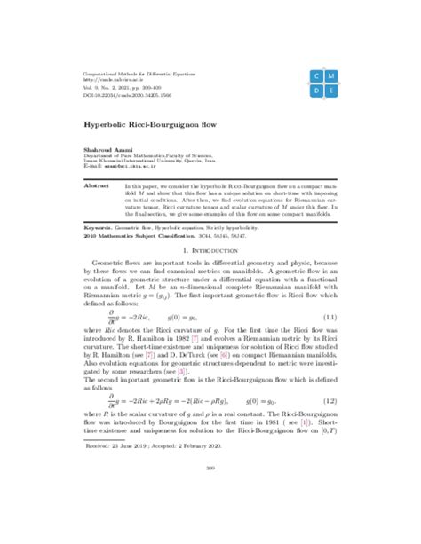 Pdf Hyperbolic Ricci Bourguignon Flow