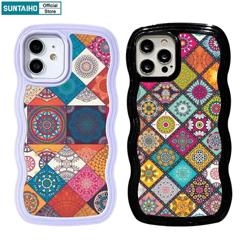 Jual Suntaiho Soft Case Hp Tpu Transparan Shockproof Motif Belah Ketupat Retro Etnik Casing