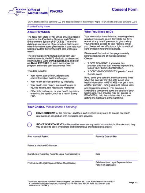Fillable Online Health Ny Prefilled Psyckes Consent Form New York