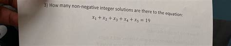 solved how many non negative integer solutions are there to