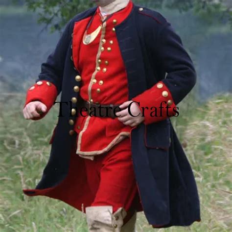 British Officer Frock Coat Us George Washington Colonial Outfit