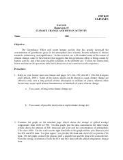 Hwk5 Pdf HWK 5 CLIMATE EAS 100 Homework 5 CLIMATE CHANGE AND HUMAN ACTIVITY Name ID