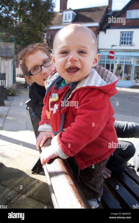 Happy Baby Boy Months Old And His Mother Hi Res Stock Photography