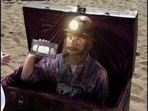 Miner Holding A Tape Of The Lost Episode Of Spongebob R