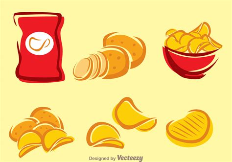 Potato Chips Icons 96558 Vector Art At Vecteezy