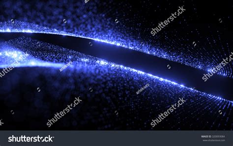 Abstract Particle Background 3d Render Depth Stock Illustration