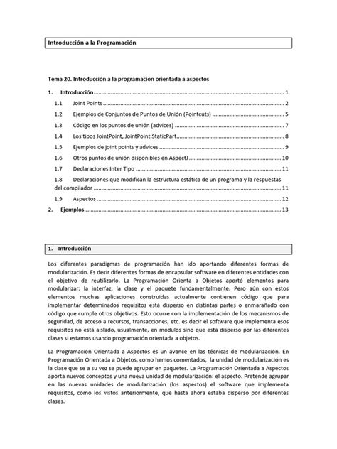 Tema 20 Programación Orientada A Aspectos Pdf Programación Constructor Programación