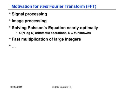 Ppt Parallel Spectral Methods Fast Fourier Transform Ffts With Applications Powerpoint