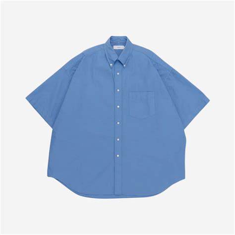 그라프페이퍼 옥스포드 숏슬리브 오버사이즈 Bd 셔츠 블루 Graphpaper Kream