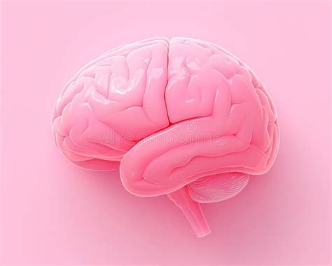 Orange Human Brain Illustration Set Against A Vanilla Background Stock Illustration
