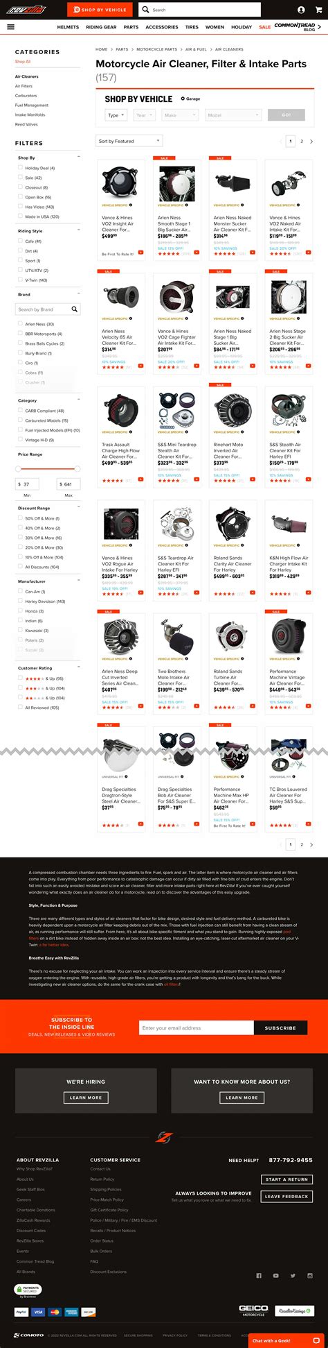 revzilla s sorting tool 172 of 520 sorting tool examples baymard