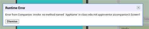 Runtime Error Error From Companion MIT App Inventor Help MIT App Inventor Community