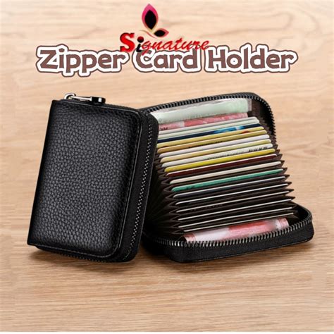 Zipper Card Holder Wallet Leather Credit Card Atm Id Card Case Zip Coin
