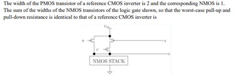 The Width Of The Pmos Transistor Of A Reference Cmos Inverter Is 2 And