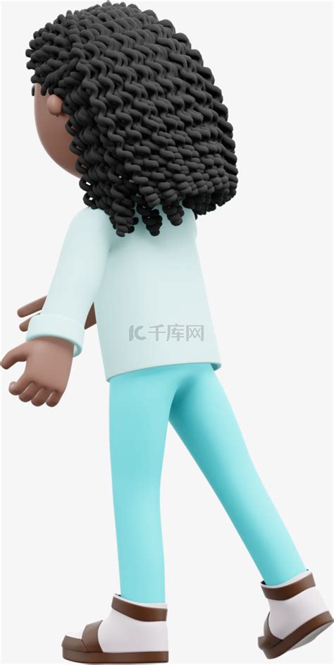 女人漂亮向前走展现优雅的3D棕色女性走路形象素材图片免费下载 千库网