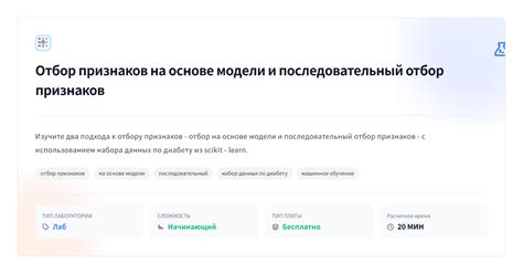Отбор признаков на основе модели и последовательный отбор признаков Labex