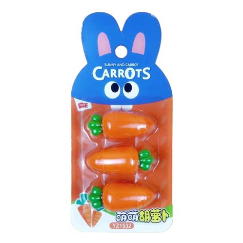 3 шт милые Морковные карандаши ластики мультфильм резиновые ластики для рисования студенческие