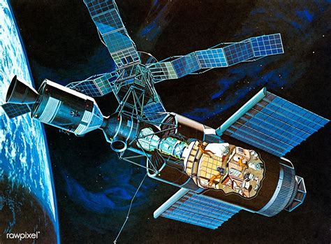 Artists Concept Of Skylab Space Station Cluster In Earths Orbit