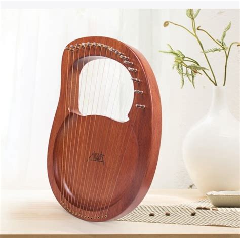 Lyre Harp Aklot 16 Metal Strings Mahogany Lye Harp With Tuning Wrench
