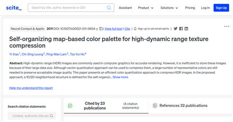 [citation Report] Self Organizing Map Based Color Palette For High