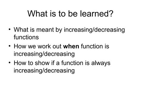 Increasing Decreasing Functions Ppt