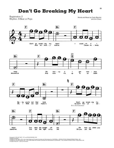 Dont Go Breaking My Heart By Elton John Sheet Music For E Z Play Today