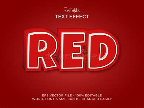 Red Text Effect Style Editable Text Font Effect Stock Illustration