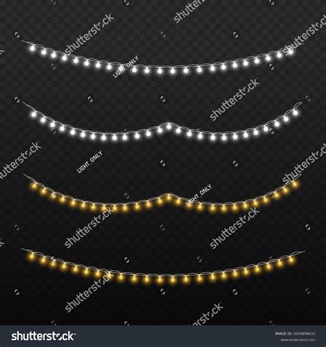 금색 크리스마스 빛나는 가랜드 세트led 네온 스톡 벡터로열티 프리 2034896633 Shutterstock