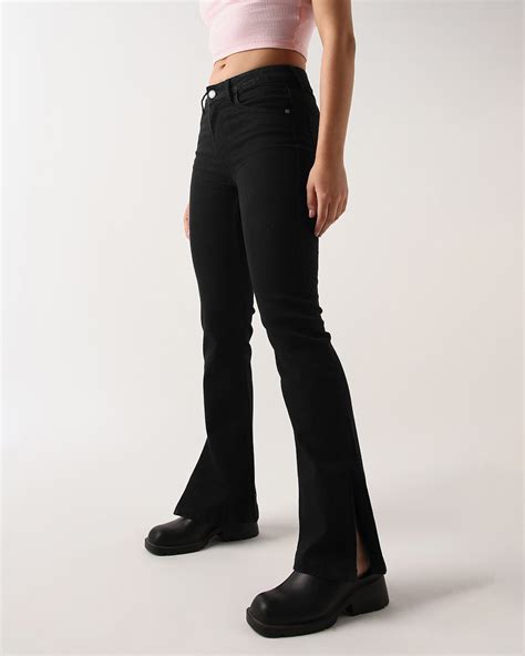 Buy Womens Jet Black Bootcut Jeans Online At Bewakoof