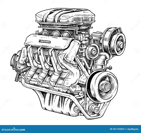 Dc Engine Sketch Vector Illustration 14587664