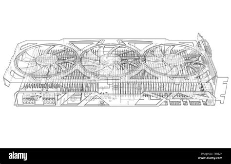 Gpu Card Outline Vector Stock Vector Image And Art Alamy