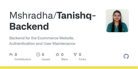 Github Mshradha Tanishq Backend Backend For The Ecommerce Website Authentication And User